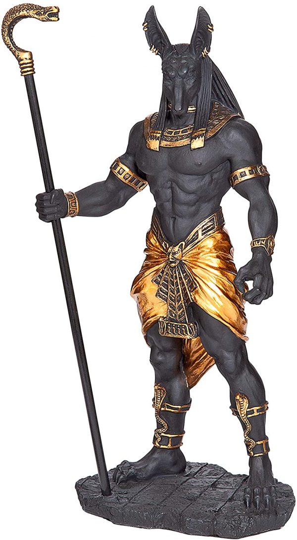 Design Toscano Anubis, Chacal Dios del Inframundo Egipcio, Negro/Oro ...